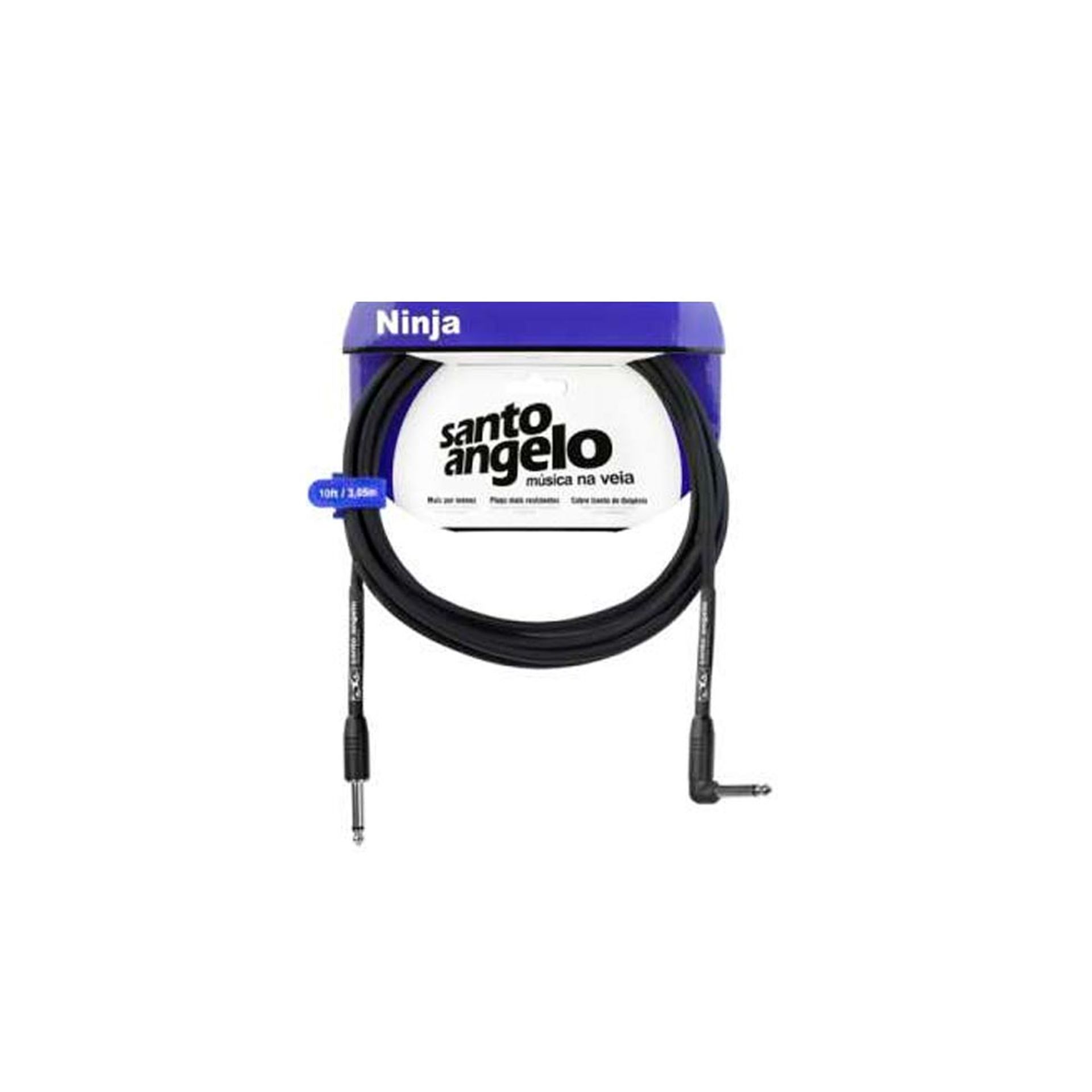 CABO DE GUITARRA SANTO ANGELO 0,20MM P10 X P10 L NINJA CABLE 25FT/7.62M ...