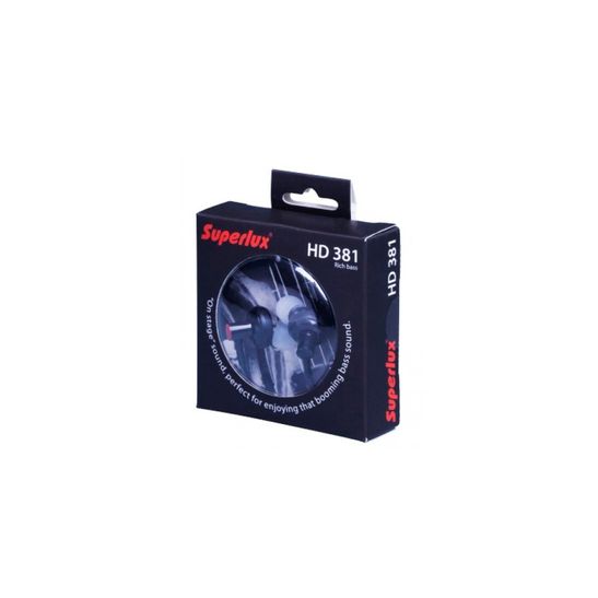 FONE DE OUVIDO SUPERLUX HD381B DEEP IN EAR TIGHT BASS - X5Music