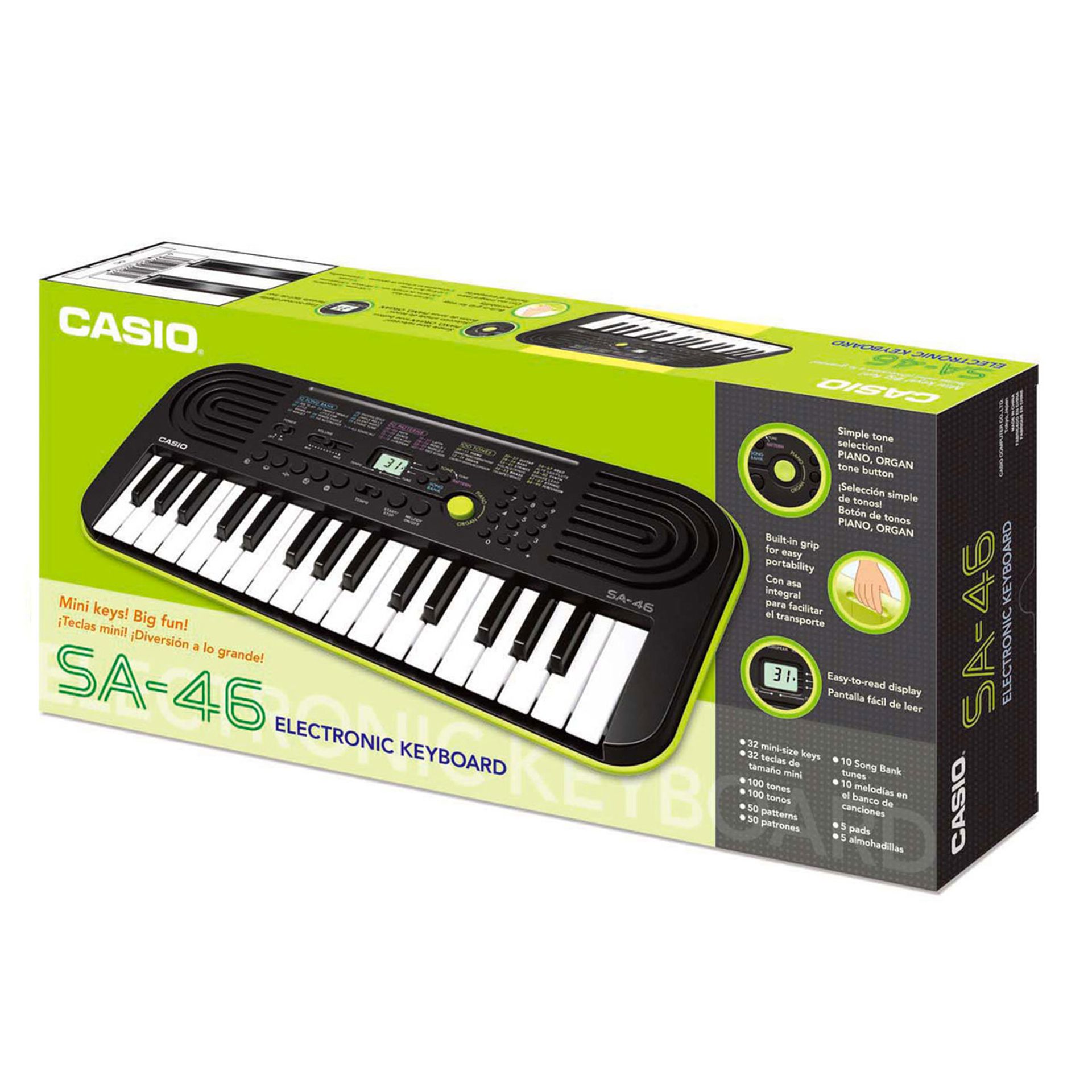 TECLADO CASIO SA-46 32 MINITECLAS VISOR LCD - X5Music