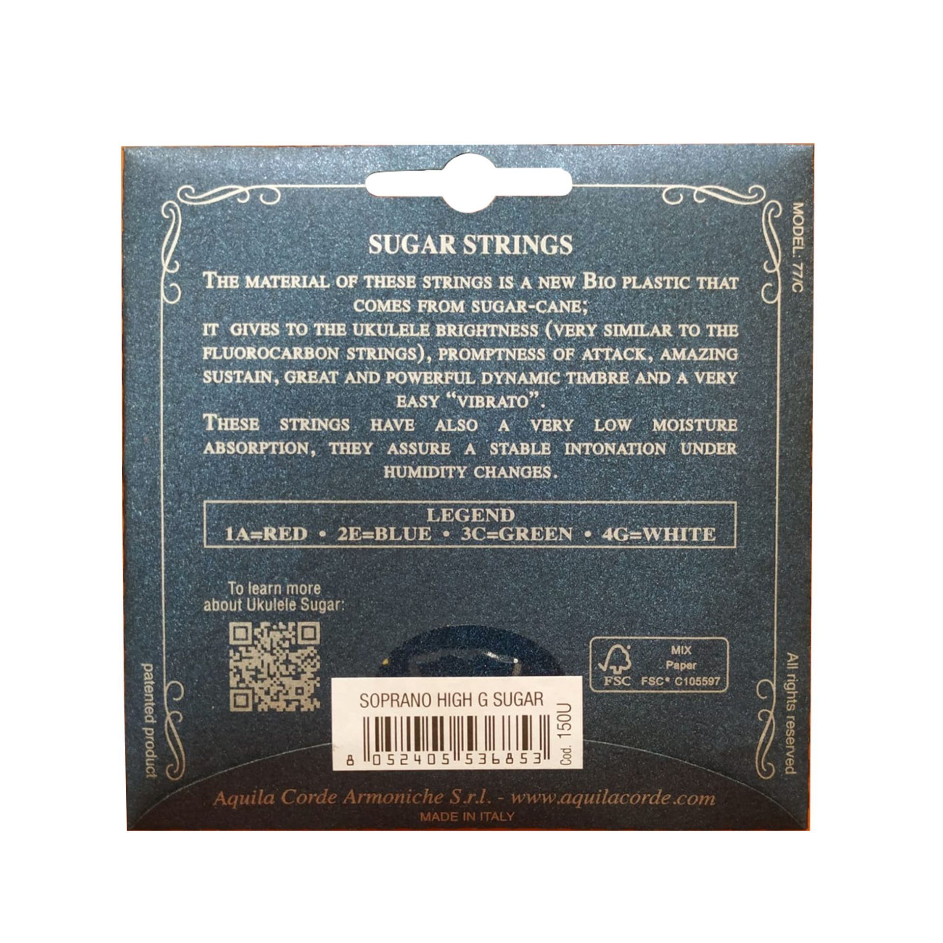 ENCORDOAMENTO PARA UKULELE AQUILA AQ-150U SUGAR SERIES SOPRANO HIGH G ...