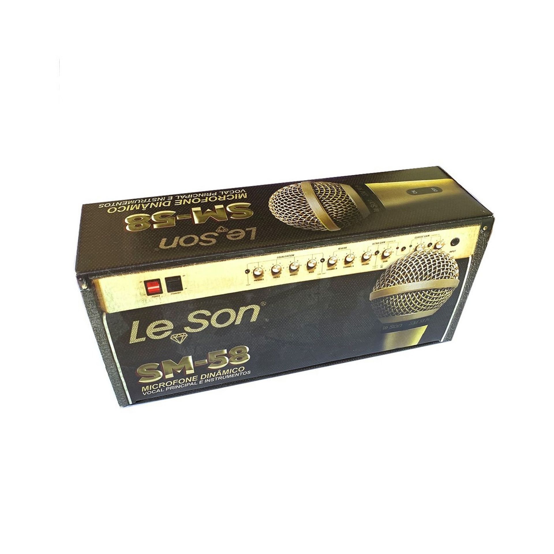MICROFONE LESON SM58 P4 CHAMPAGNE COM FIO DE 5M - X5Music