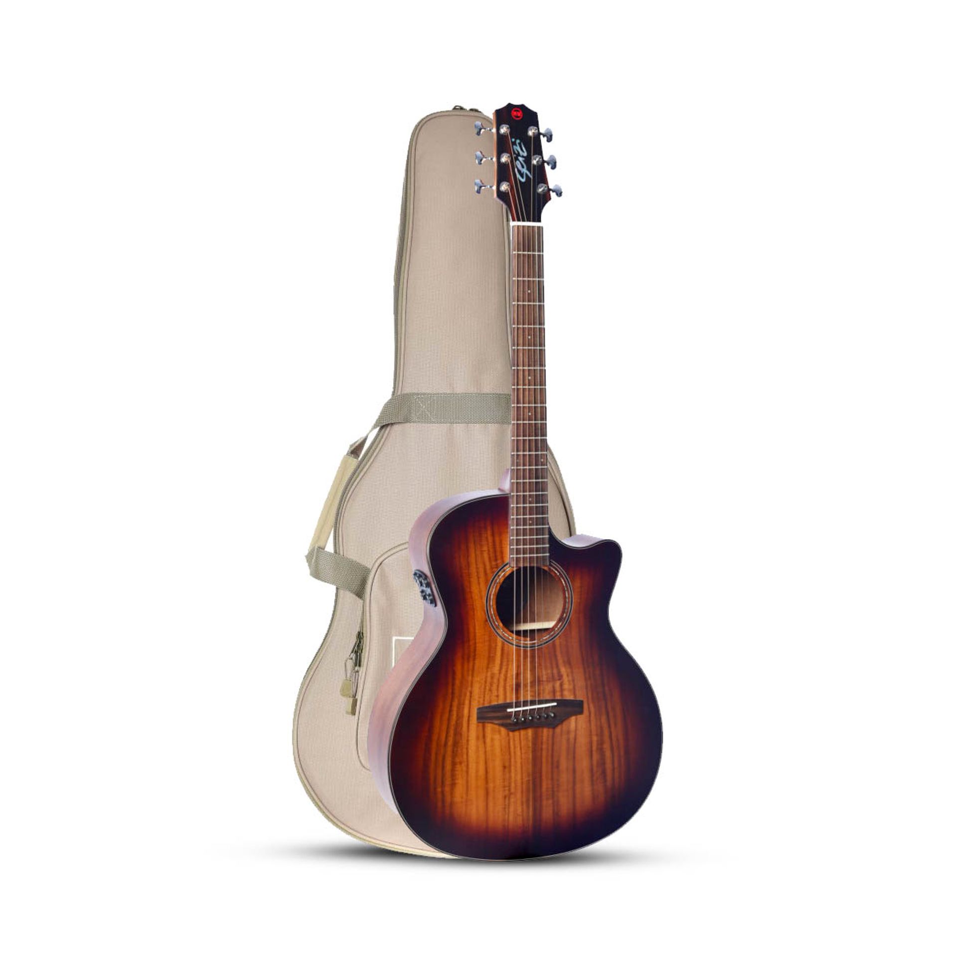 VIOLÃO SEIZI SUPREME RYU MIRAI CUTAWAY ELETROACÚSTICO KOA BURST - X5Music